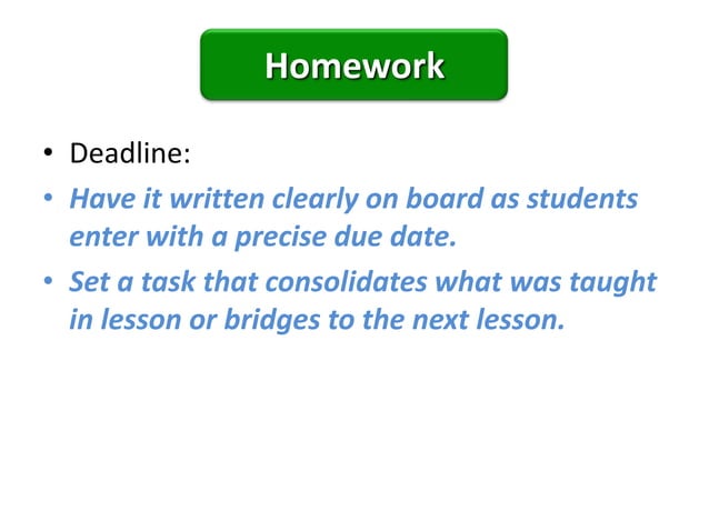 5 part lesson structure | PPTX | Homework and Study | Education