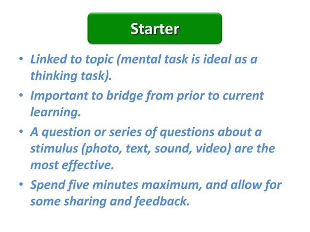 5 part lesson structure | PPTX | Homework and Study | Education