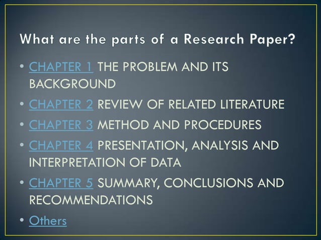 5 parts of research paper | PPTX