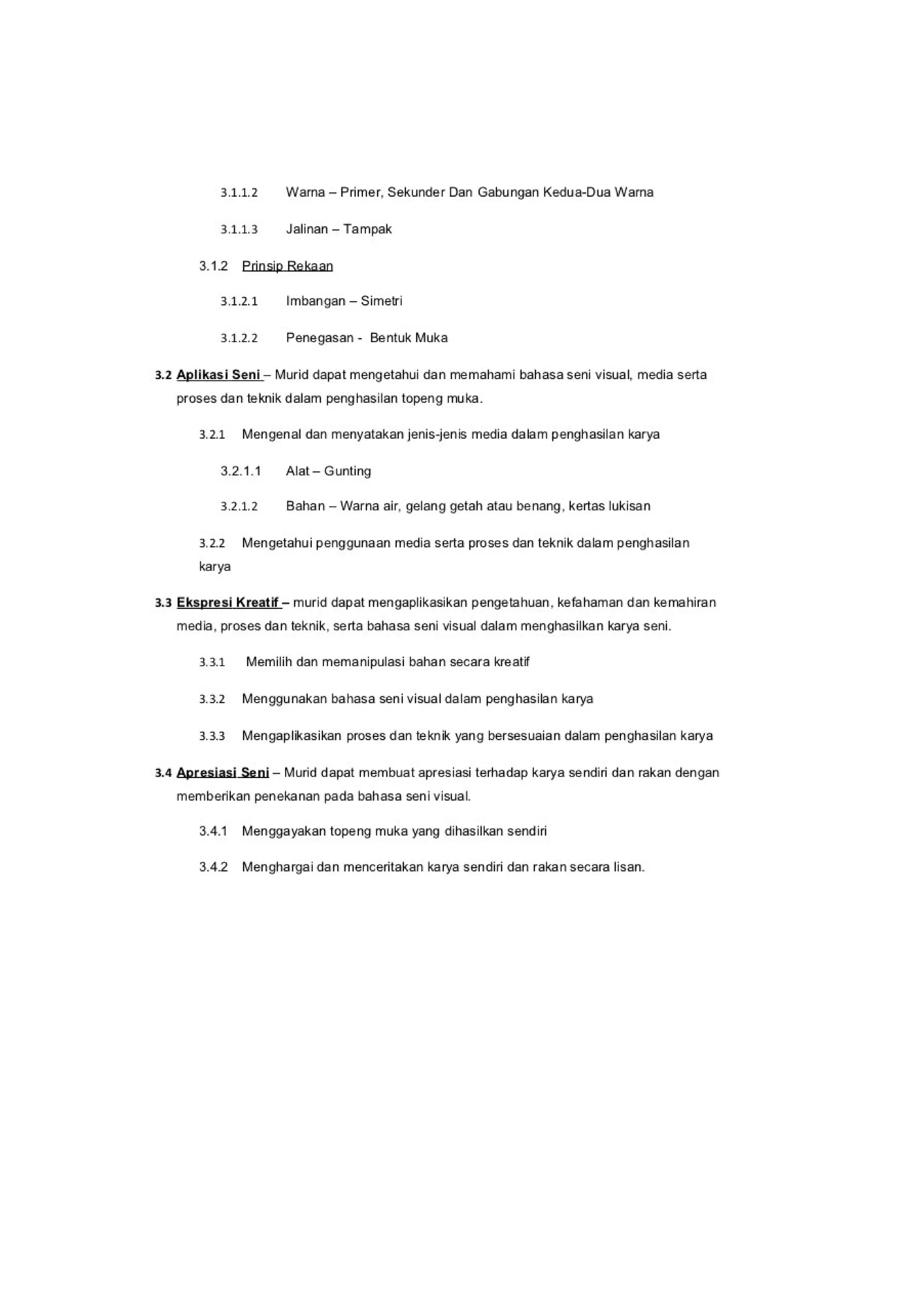 Rph kssr contoh seni topeng | PDF
