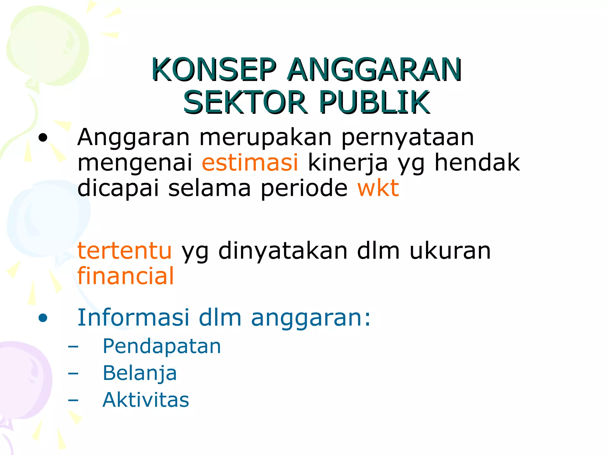 penganggaran sektor publik | PPT