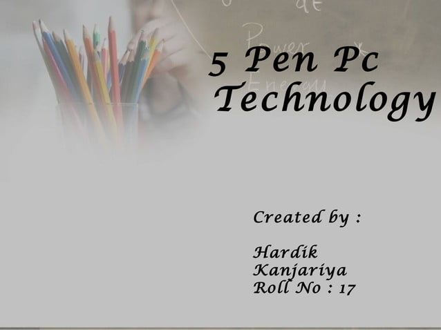 5 pen pc technology | PPT | Computer Peripherals | Computing