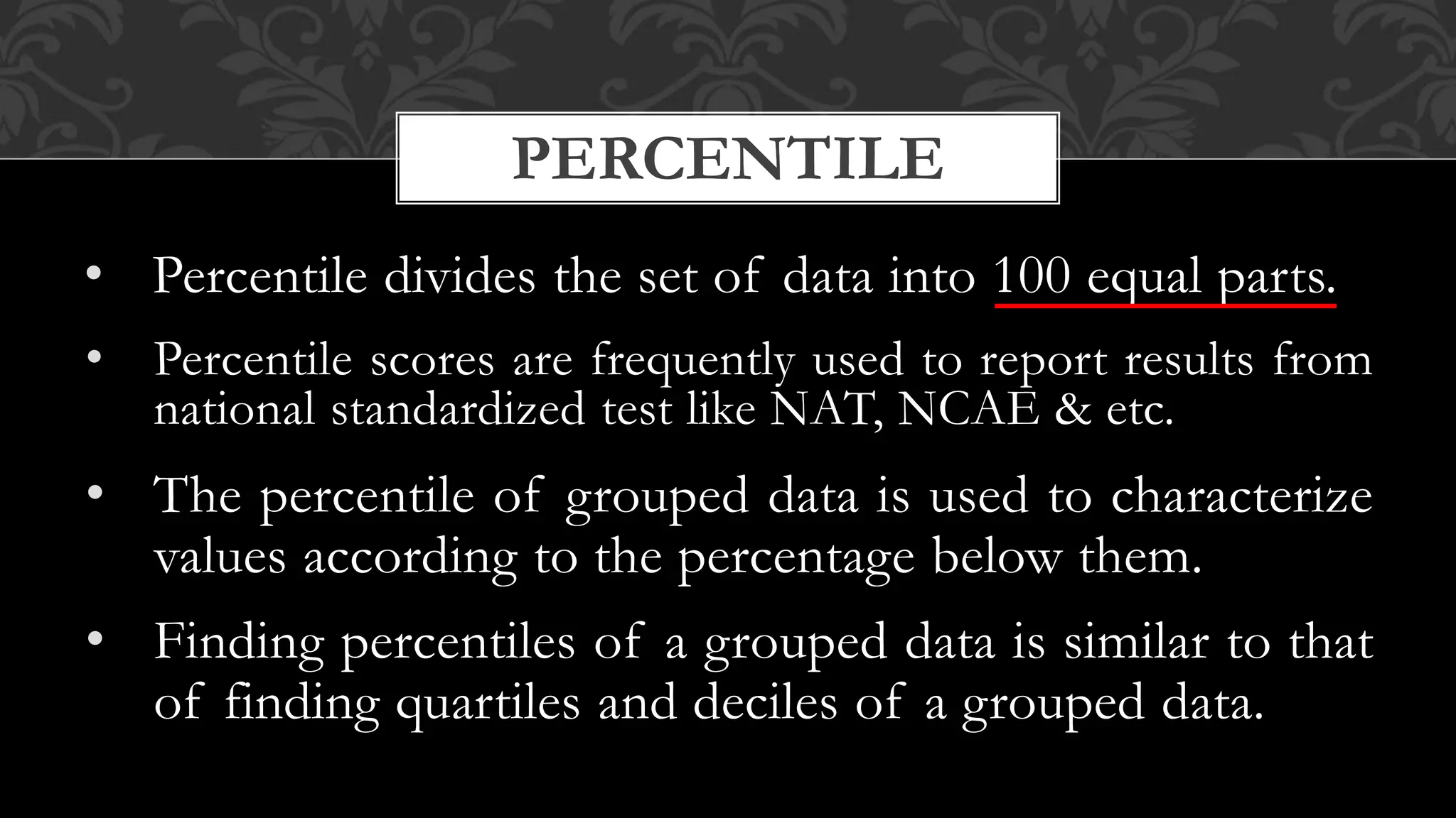 Percentile For Grouped Data | PPTX