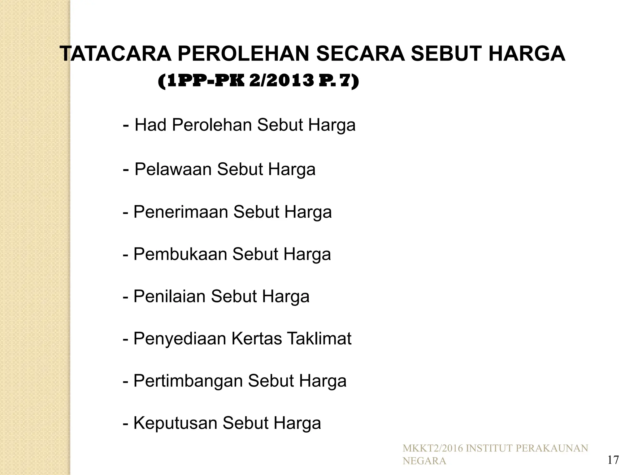 PEROLEHAN-SEBUT-HARGA KERAJAAN (sekadar rujukan) | PDF