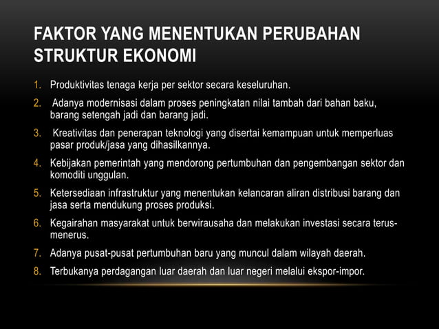 5 perubahan struktur ekonomi | PPT