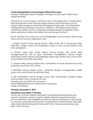 5 petua mengekalkan sarung tangan sofbol tahan lama | DOCX