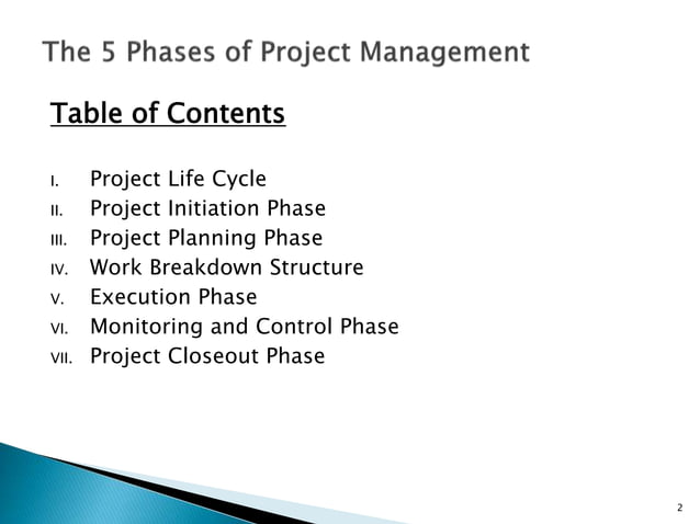 5 phases of project management | PPTX