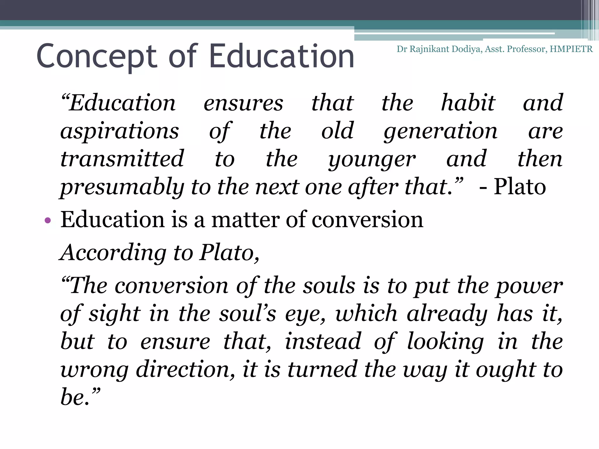 Plato on Education | PPTX