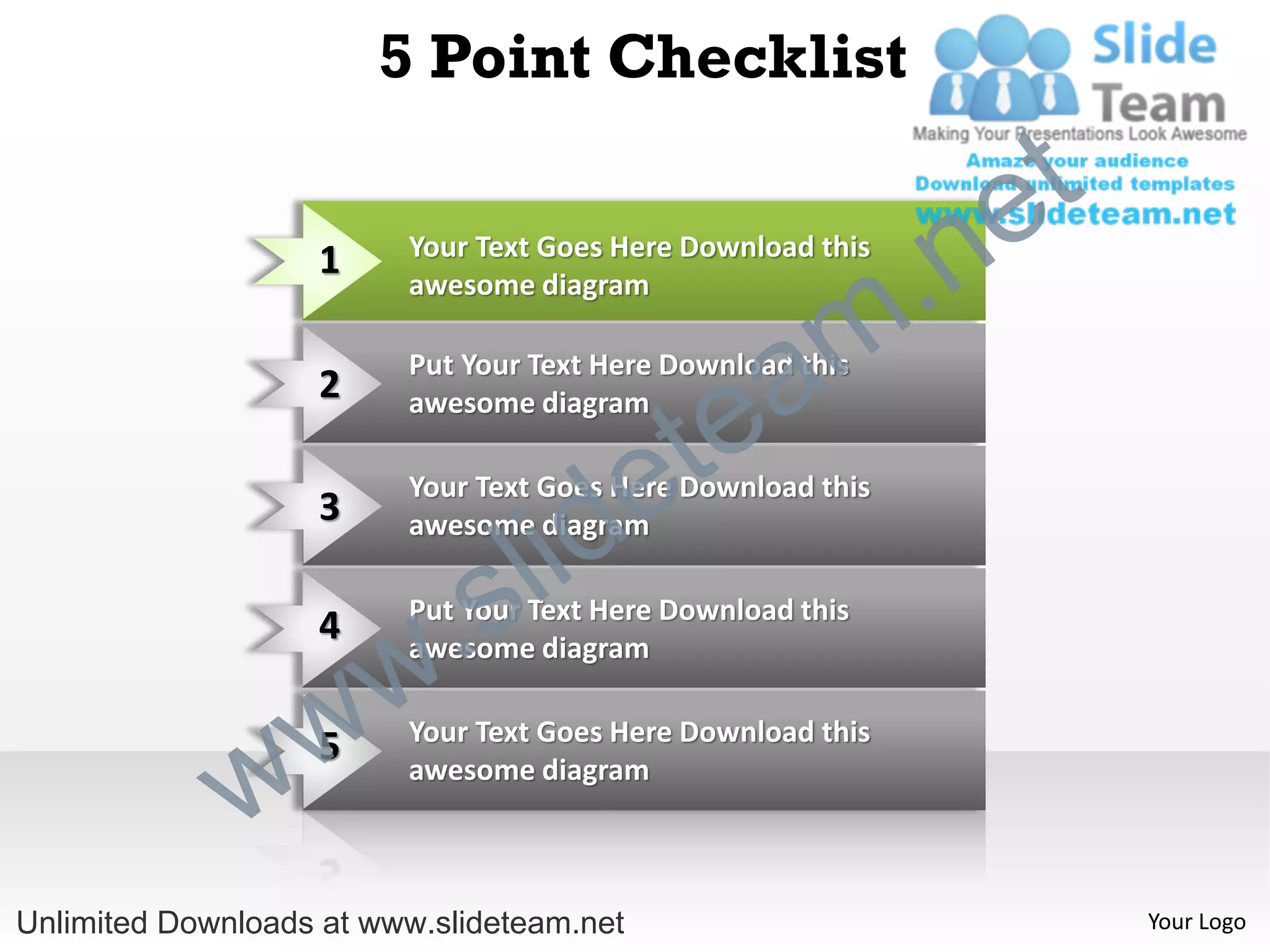 5 point checklist powerpoint slides presentation diagrams templates | PDF