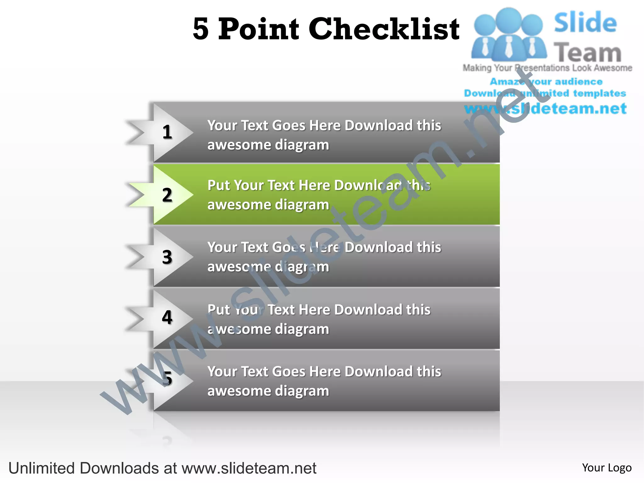 5 point checklist powerpoint slides presentation diagrams templates | PDF