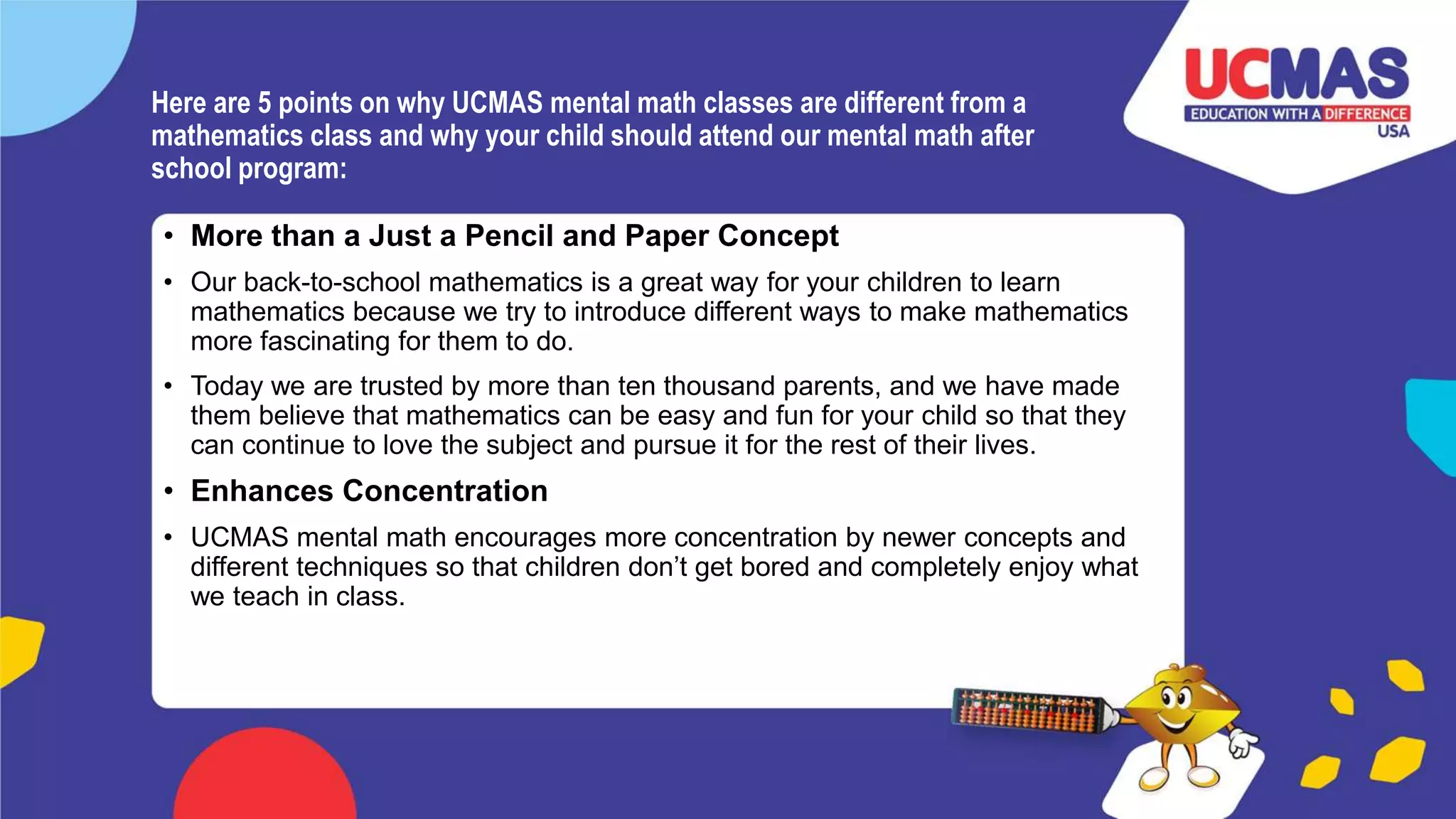 5 points on why UCMAS mental math | PPTX