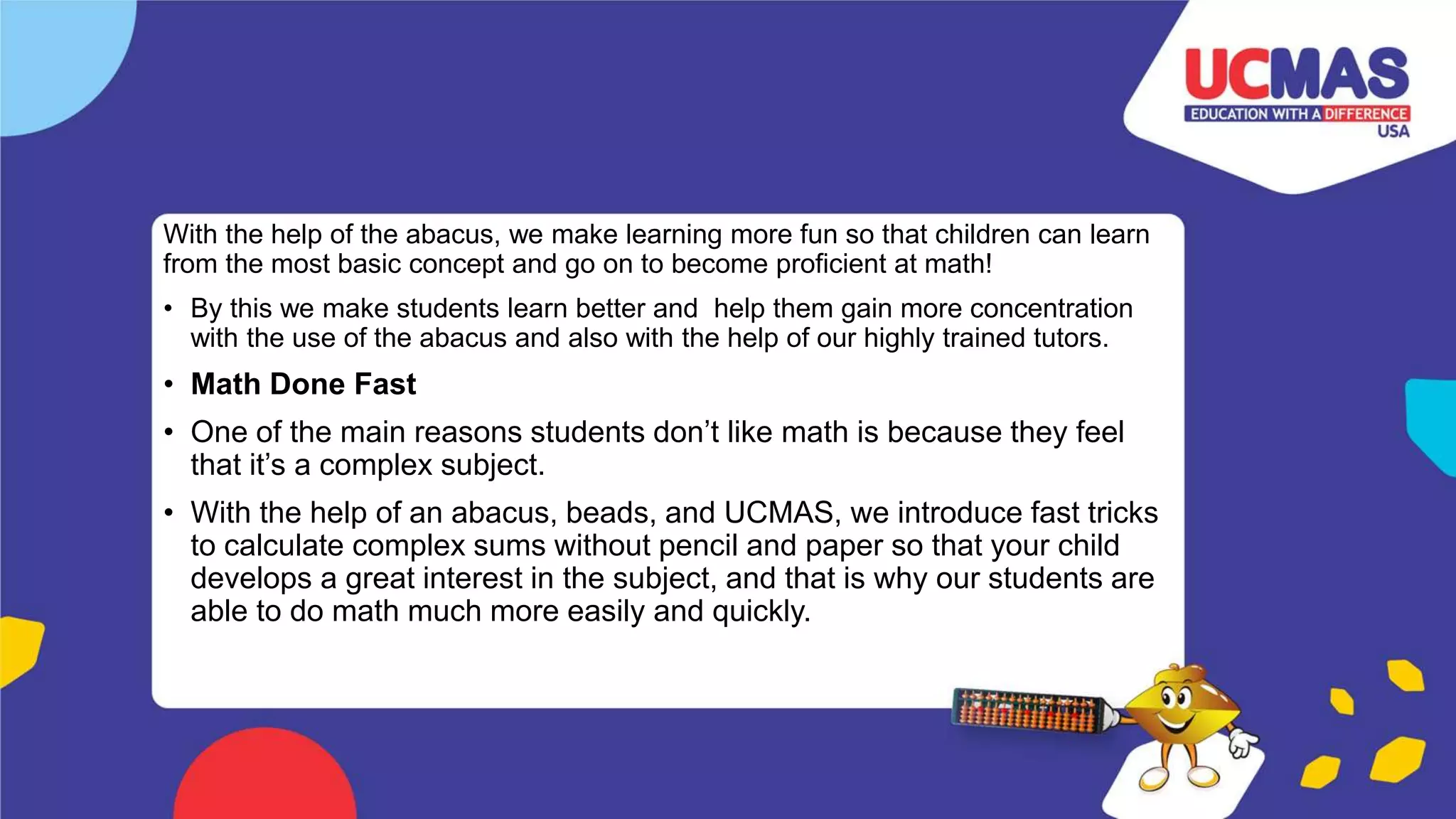 5 points on why UCMAS mental math | PPTX