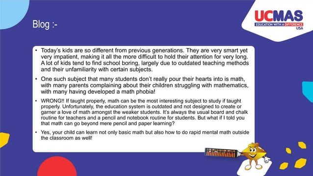 5 points on why UCMAS mental math | PPTX