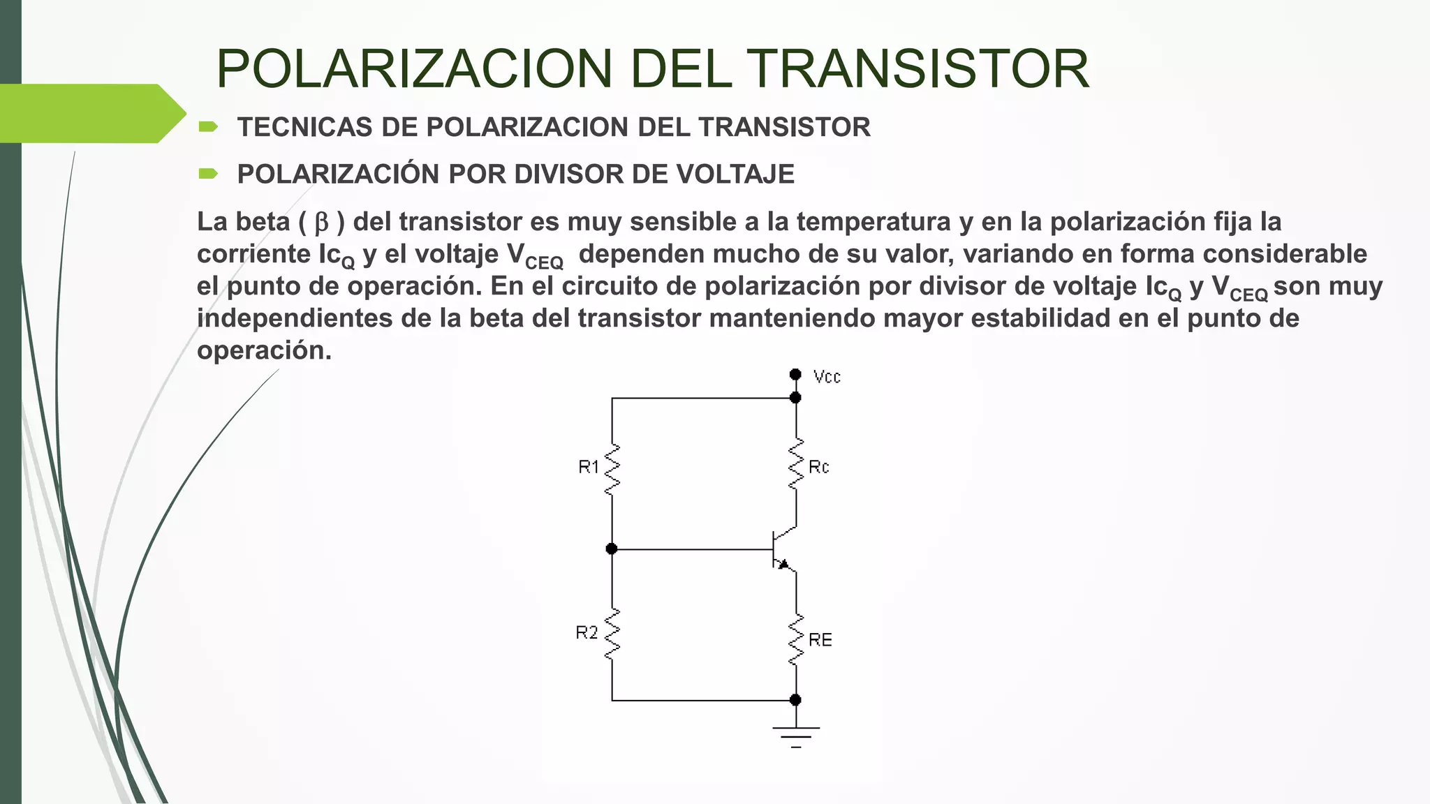 5 polarizacion divisor de voltaje del transistor bjt | PPTX