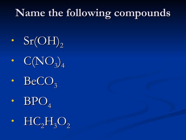5 polyatomic ion compounds | PPT | Chemistry | Science