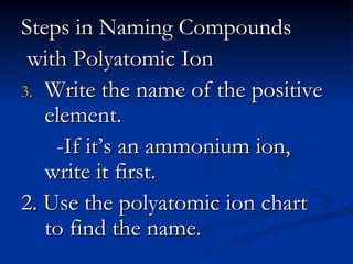 5 polyatomic ion compounds | PPT
