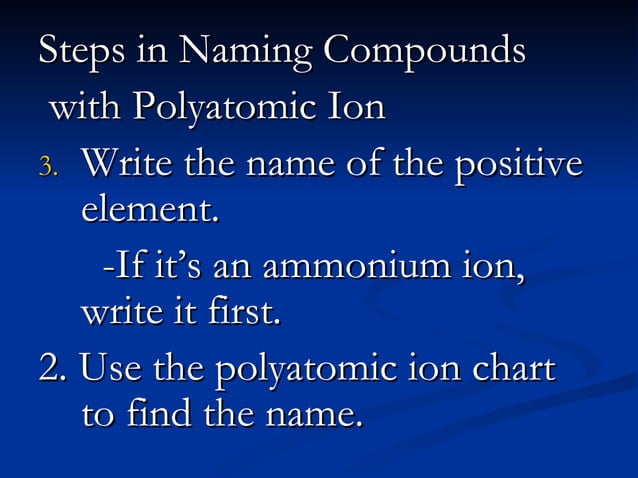 5 polyatomic ion compounds | PPT | Chemistry | Science