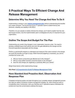 5 practical ways to efficient change and release management | PDF