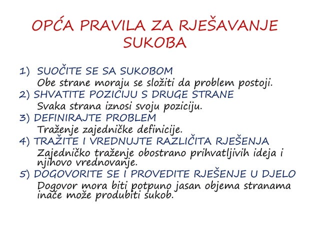 Pravila za rjesavanje sukoba | PPTX Pravila za rjesavanje sukoba | PPTX