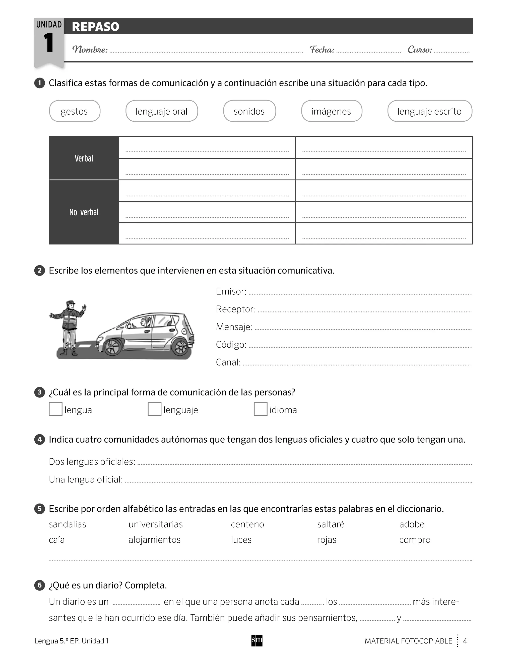 5º primaria lengua refuerzo repaso y ampliación | PDF
