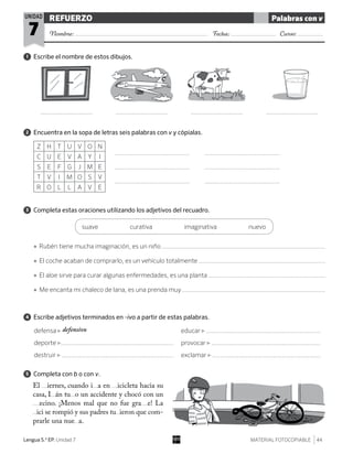 5º primaria lengua refuerzo repaso y ampliación | PDF