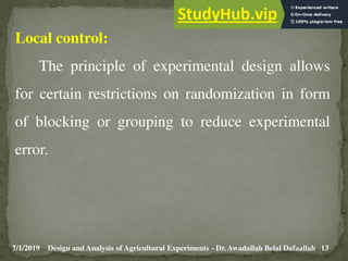 5 Principles Of Experimental Designs And Analysis | PDF