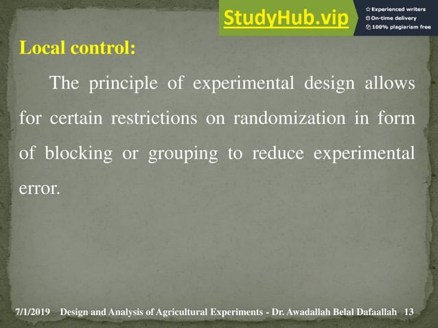 5 Principles Of Experimental Designs And Analysis | PDF