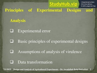 5 Principles Of Experimental Designs And Analysis | PDF