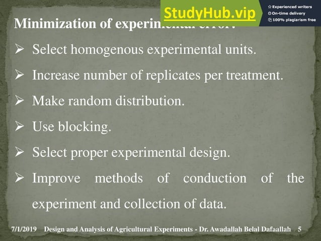 5 Principles Of Experimental Designs And Analysis | PDF