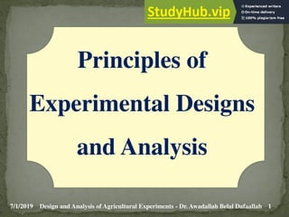 5 Principles Of Experimental Designs And Analysis | PPT