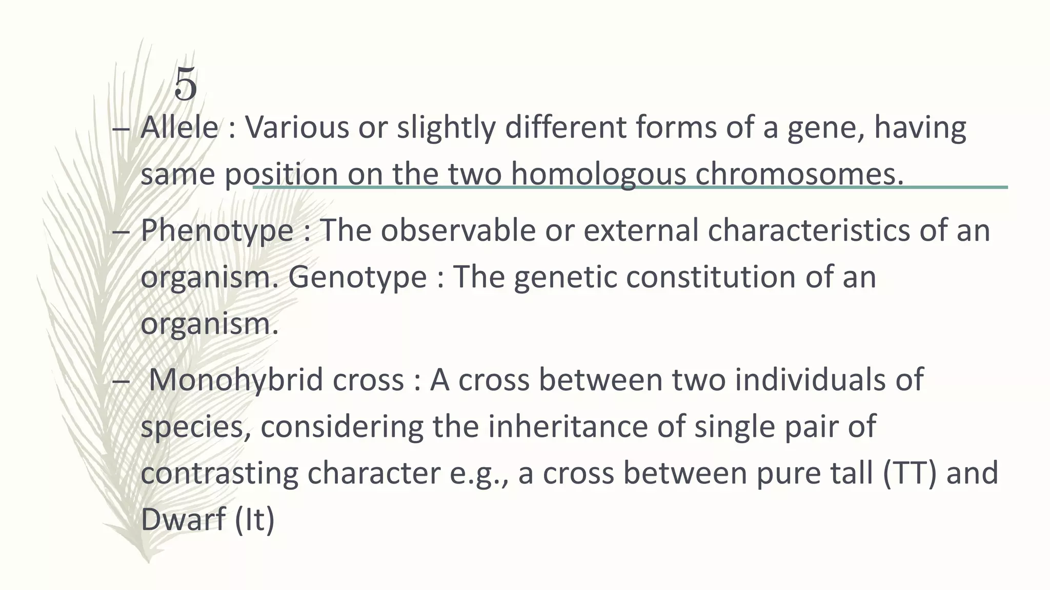 5 principles of inheritance and variation | PPT