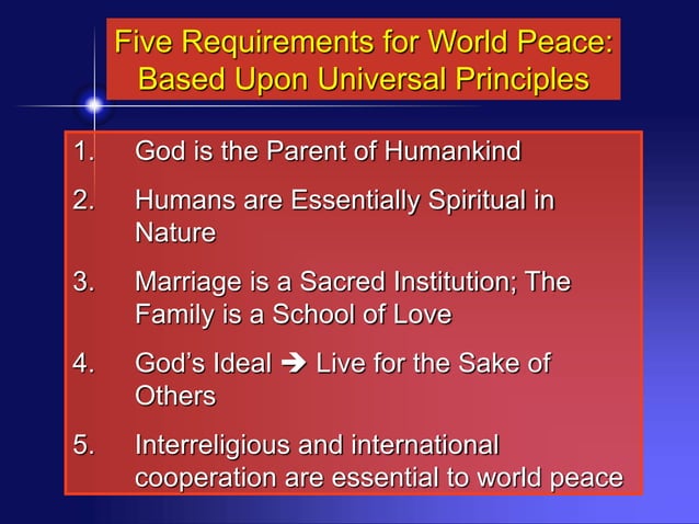 5 principles of peace | PPT