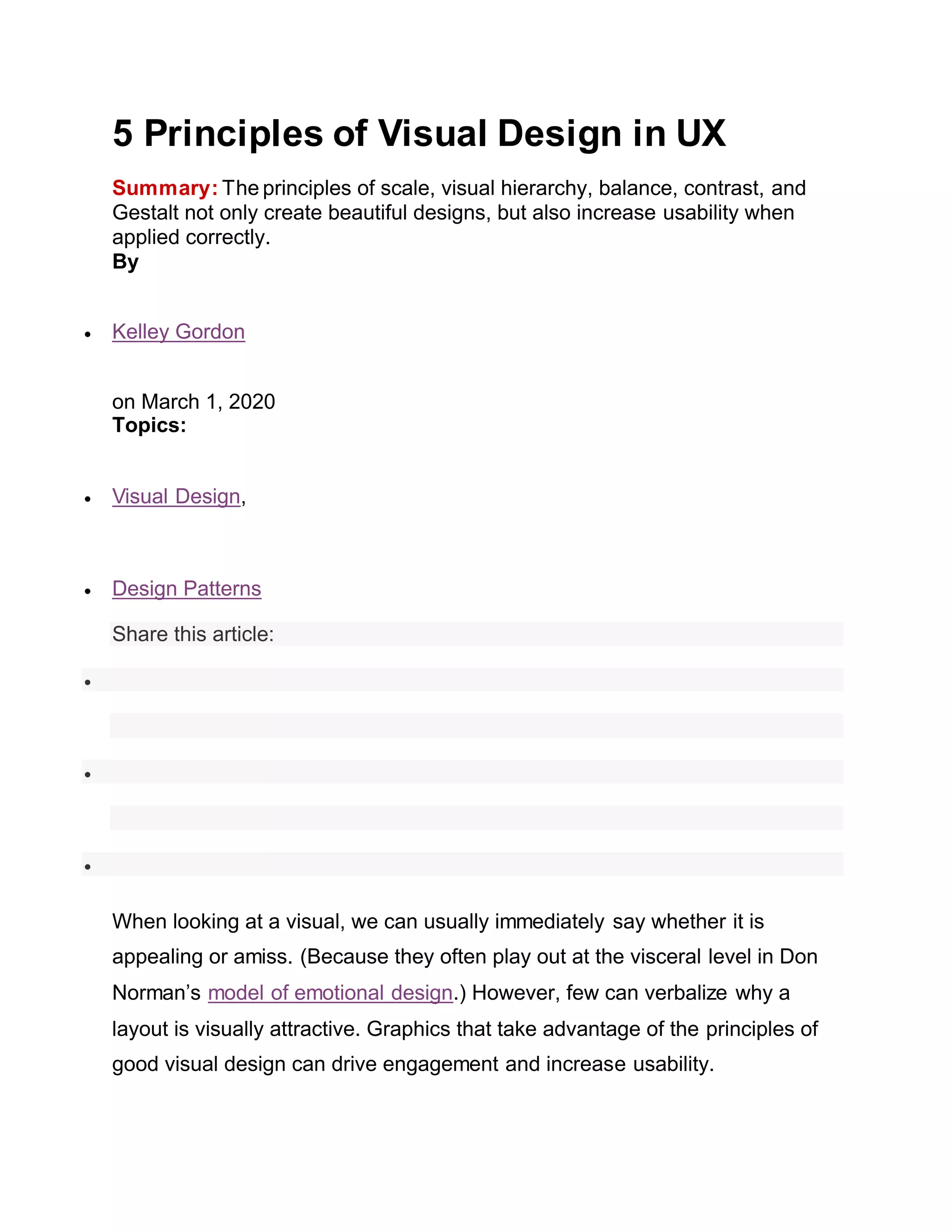 5 principles of visual design in ux | DOCX | Desktop Publishing ...