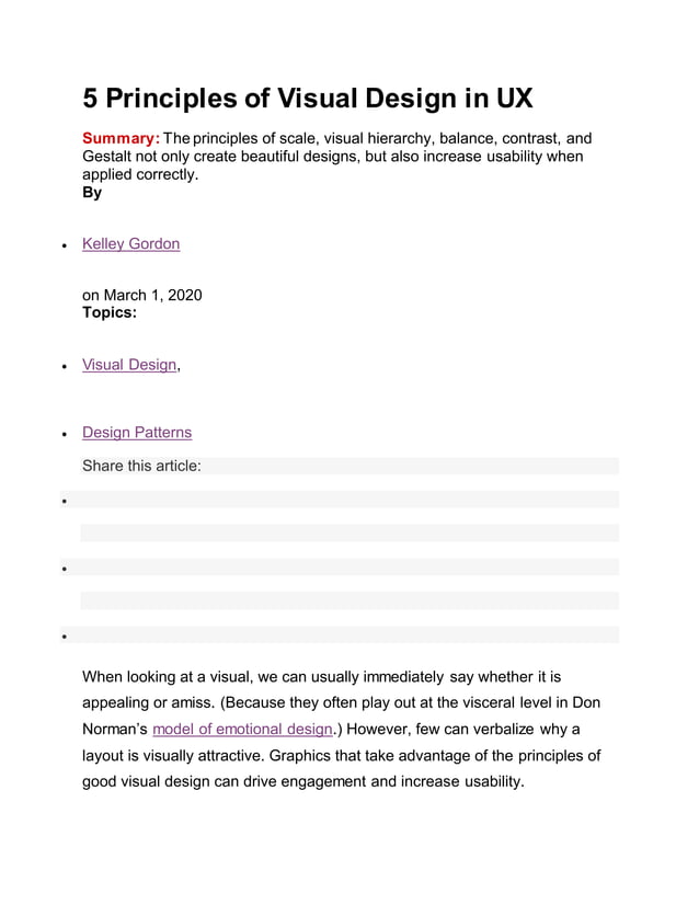 5 principles of visual design in ux | PDF