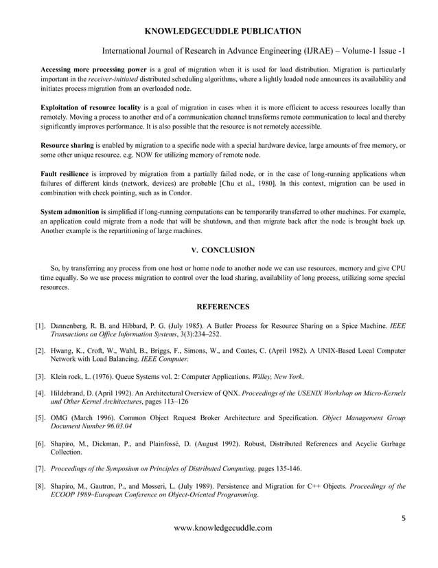 Process migration and load balancing | PDF