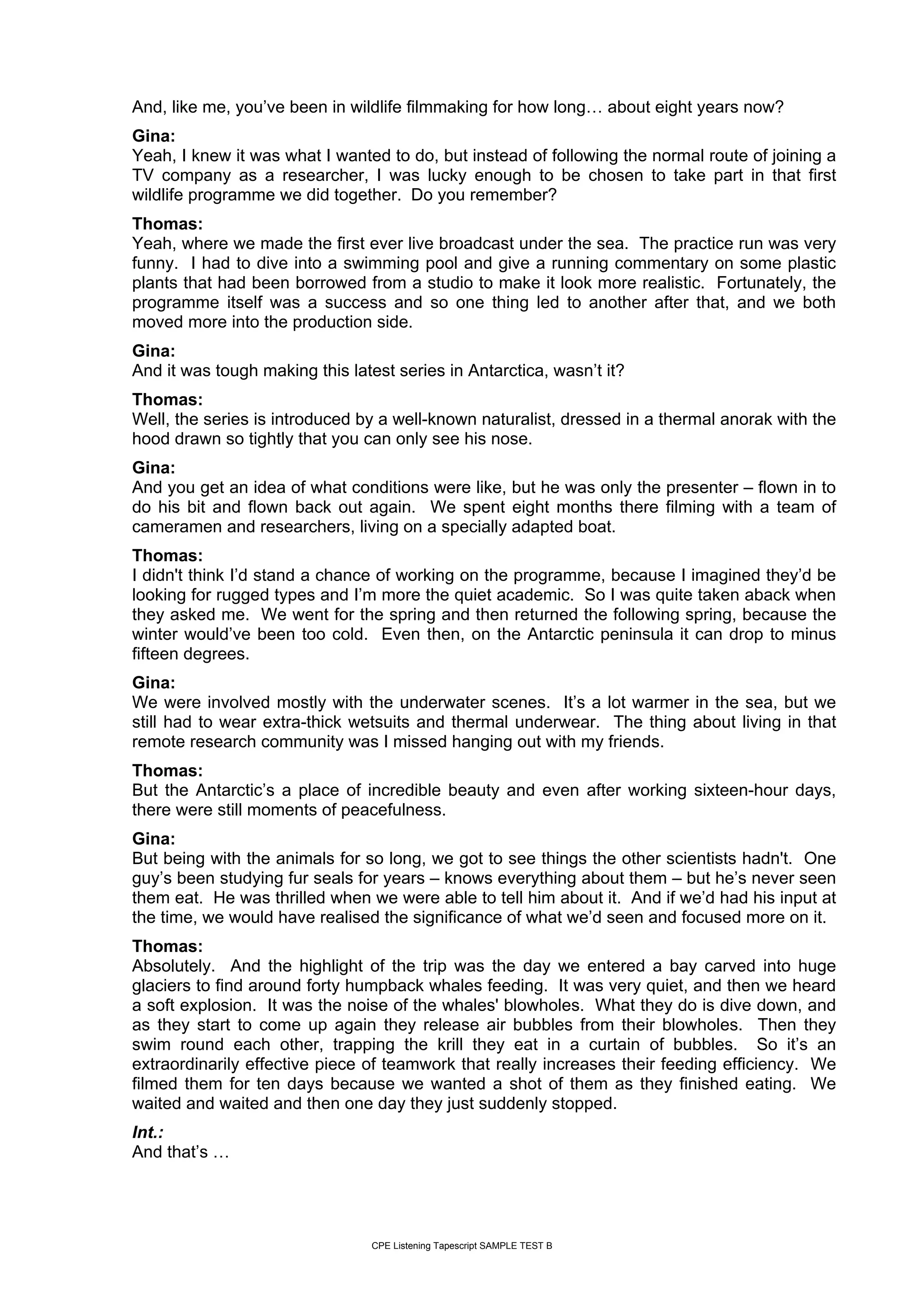 5 proficiency 2013 listening test script | PDF