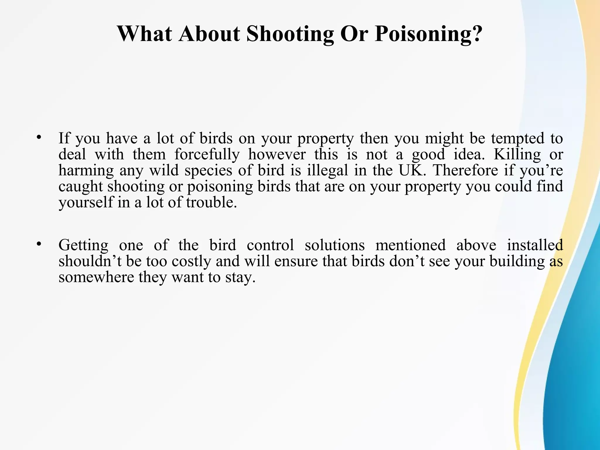 5 proven methods of bird control | PPT