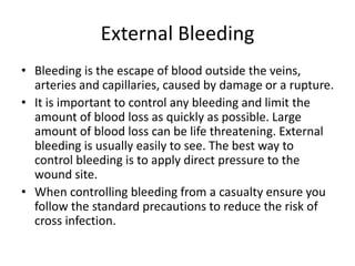 5 provide first aid shock,wounds and bleeding | PPT