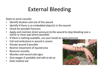 5 provide first aid shock,wounds and bleeding | PPT
