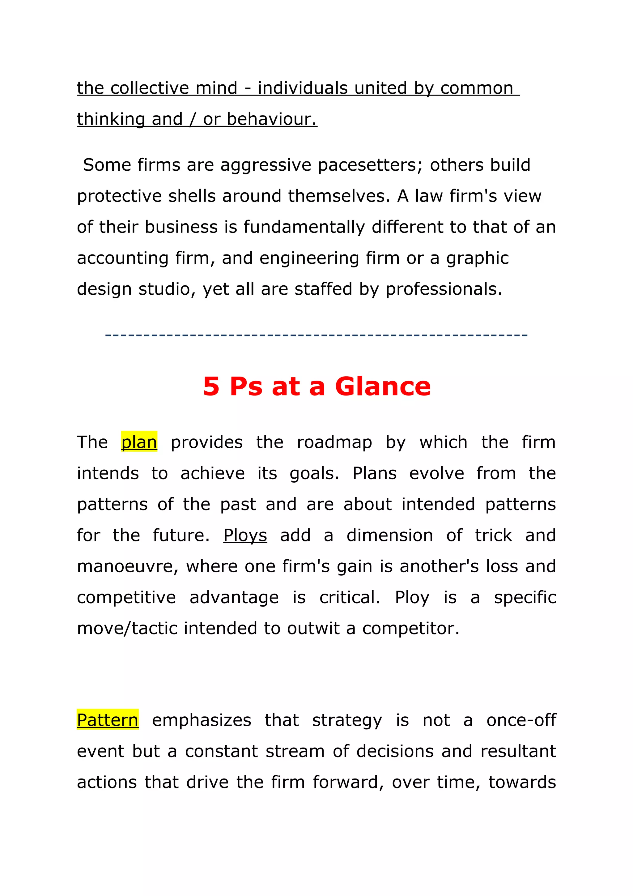 Mintzberg's 5Ps of Strategy | DOC