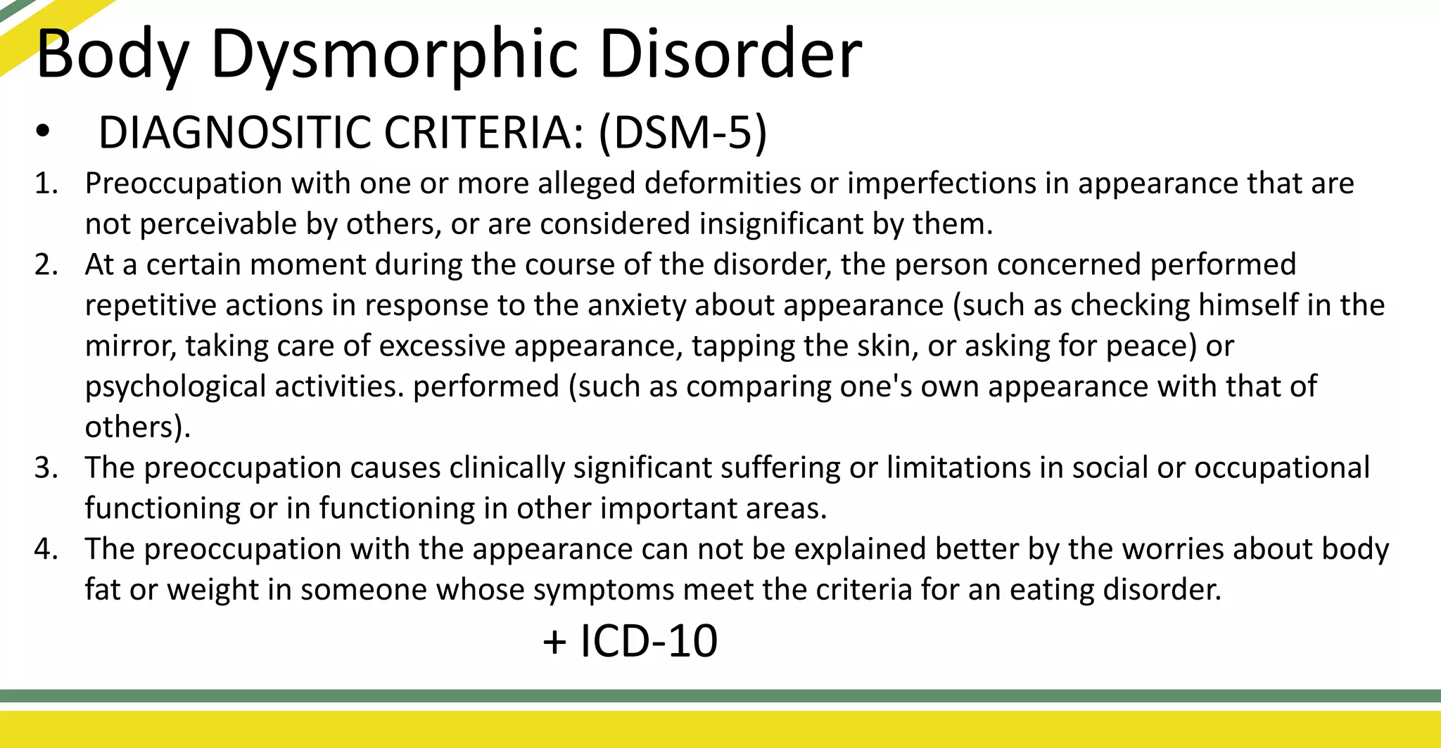 Psychopathology of ocd and bdd | PPTX