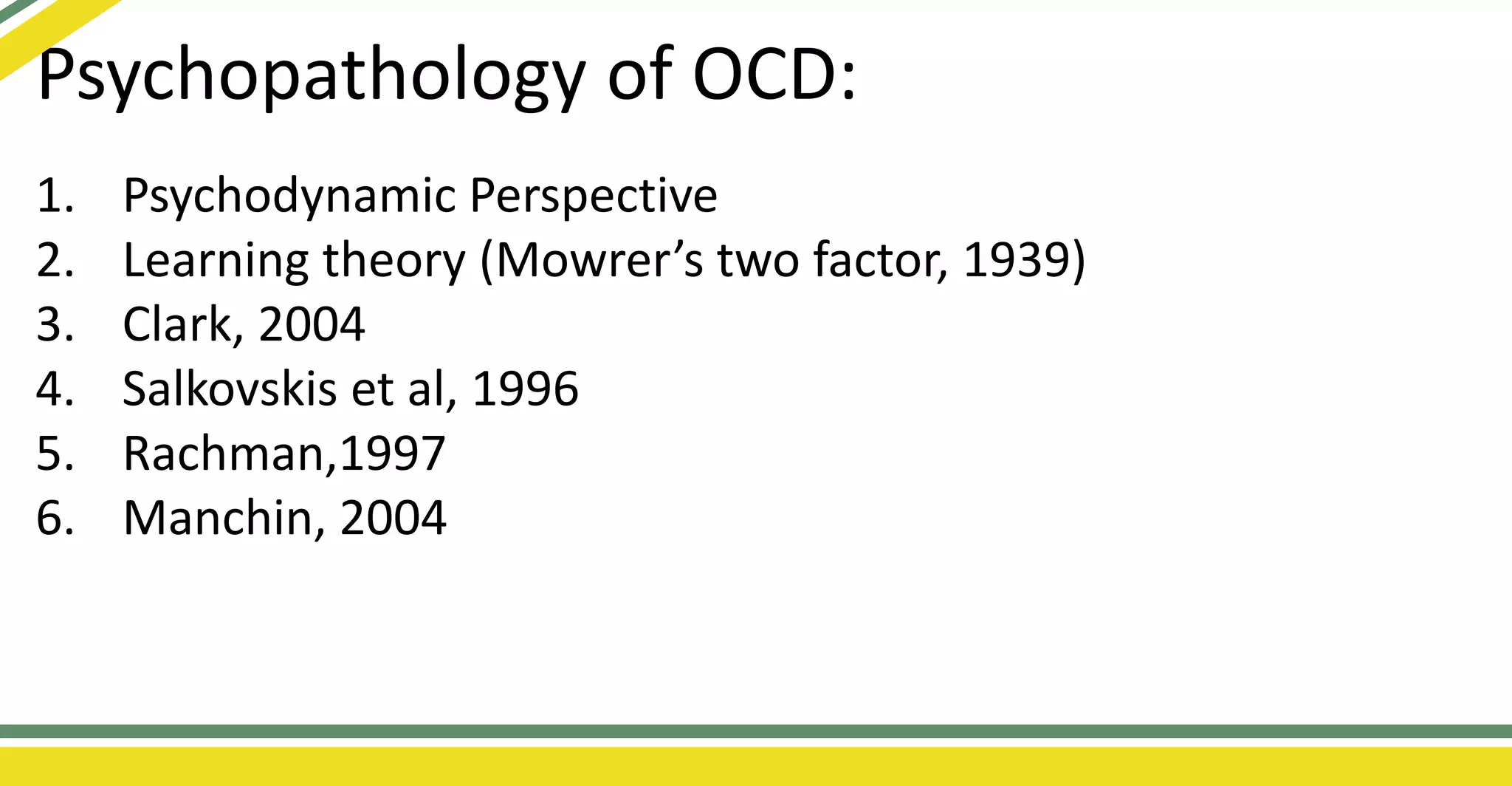 Psychopathology of ocd and bdd | PPTX