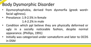 Psychopathology of ocd and bdd | PPTX