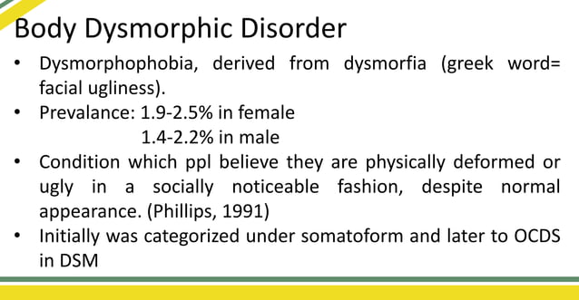 Psychopathology of ocd and bdd | PPTX
