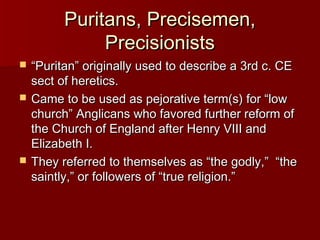 Puritans in American Religious History | PPT