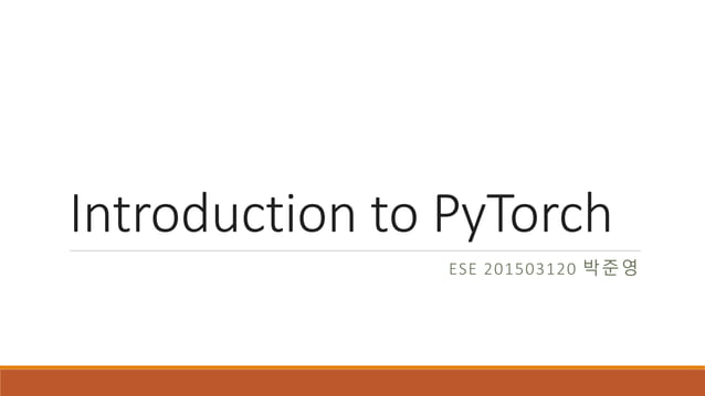 PyTorch and Transfer Learning | PPT