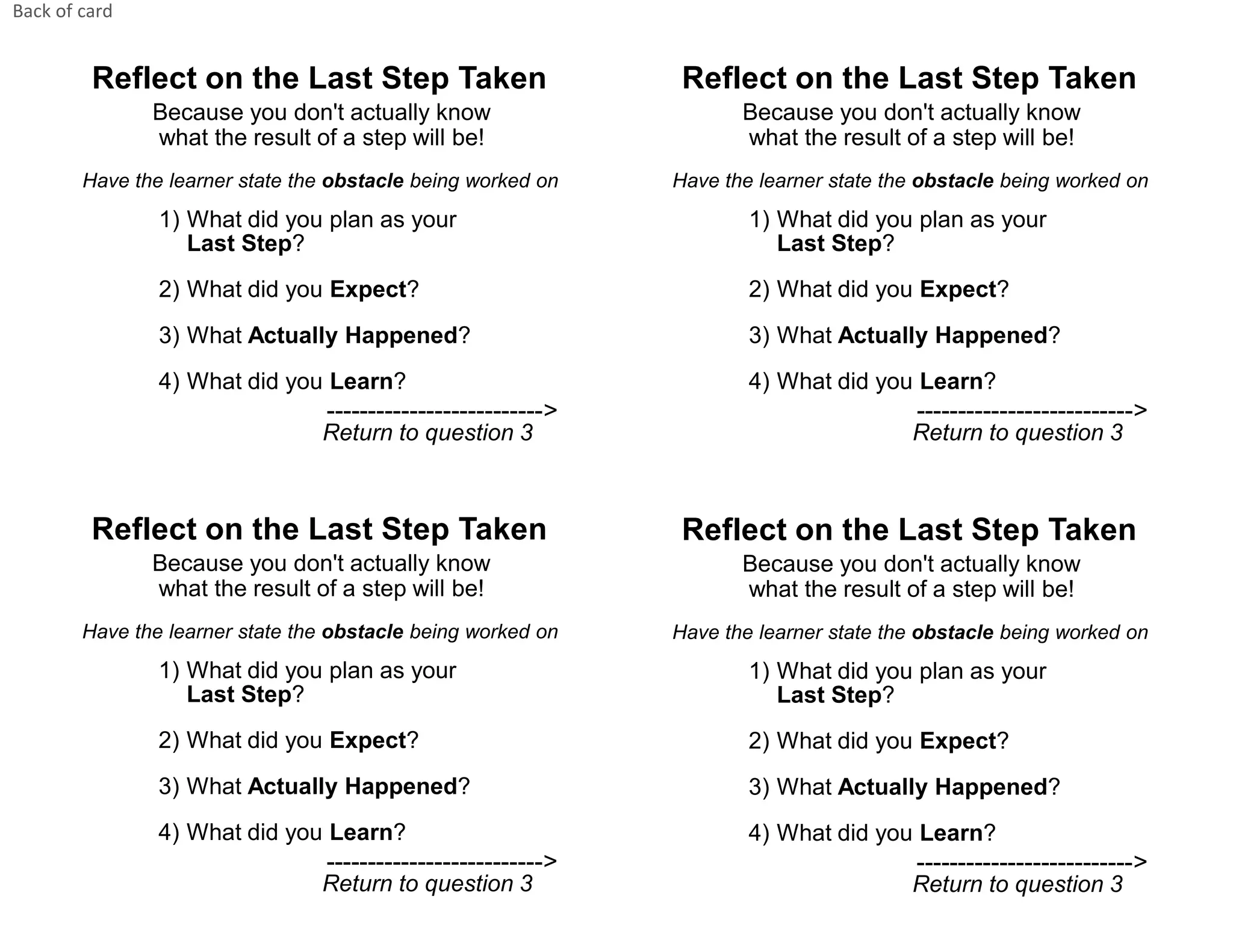 Toyota Kata Five Question Card | PPTX