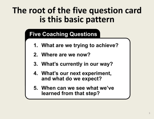 Toyota Kata Five Question Card | PPTX