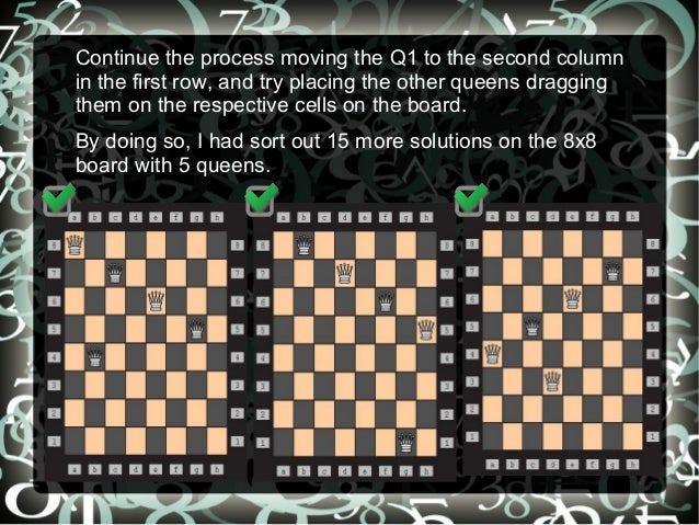 5 Queens Problem on 8x8 Chessboard With Easy Solutions