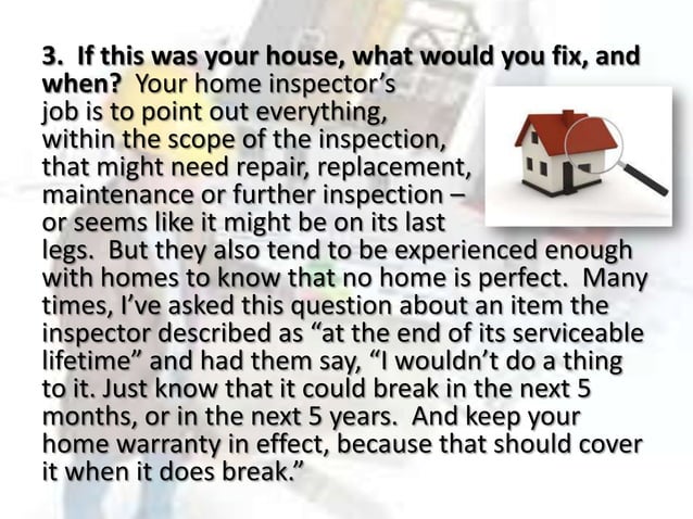 5 questions to ask your home inspector | PPT
